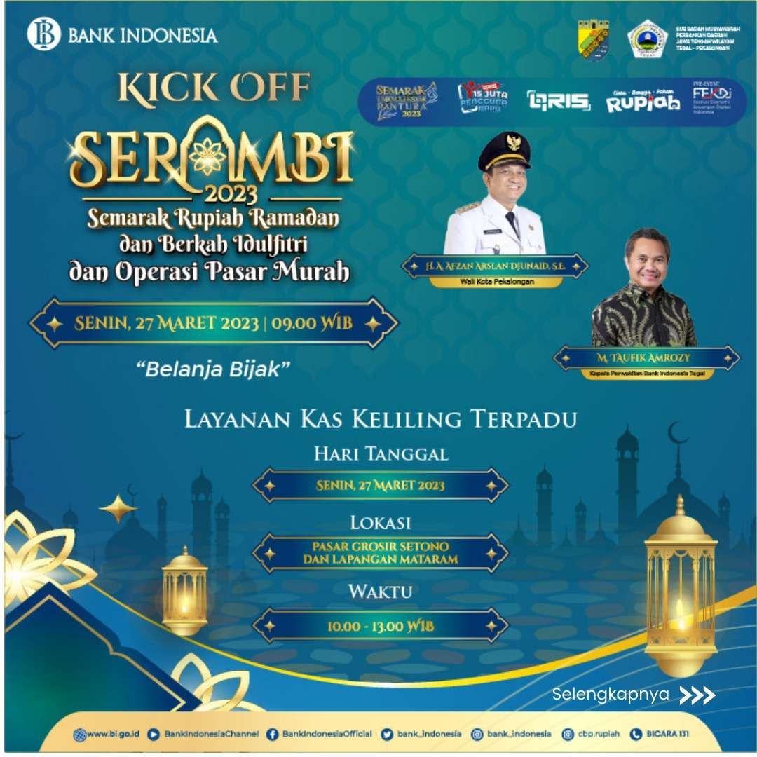 Besok, BI Tegal Gelar Program SERAMBI 2023 - RRI.co.id
