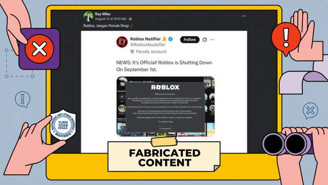 Hoaks: Aplikasi Game Roblox akan Ditutup September 2025 - RRI.co.id