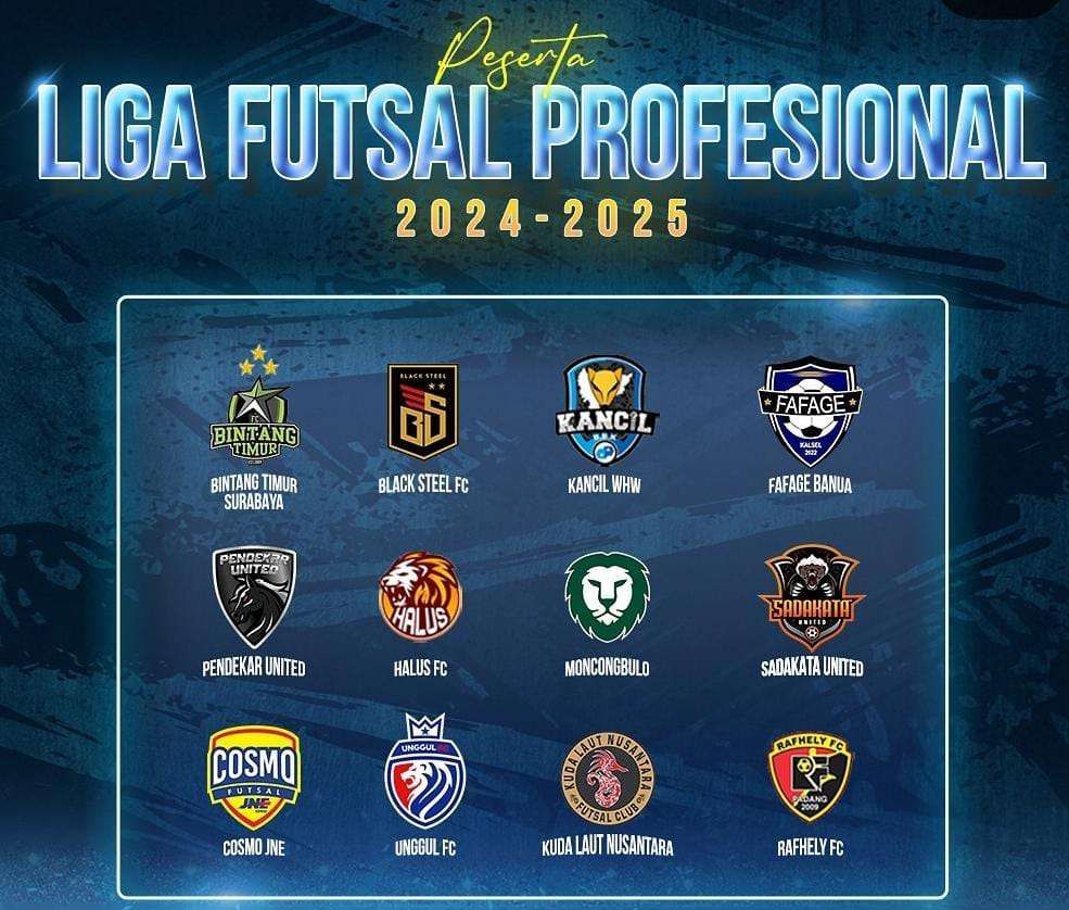 Peserta Liga Futsal Pro Indonesia Musim 2024-2025 - RRI.co.id